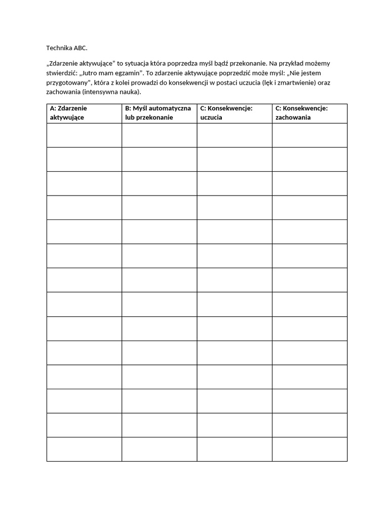 Technika ABC Tabela | PDF