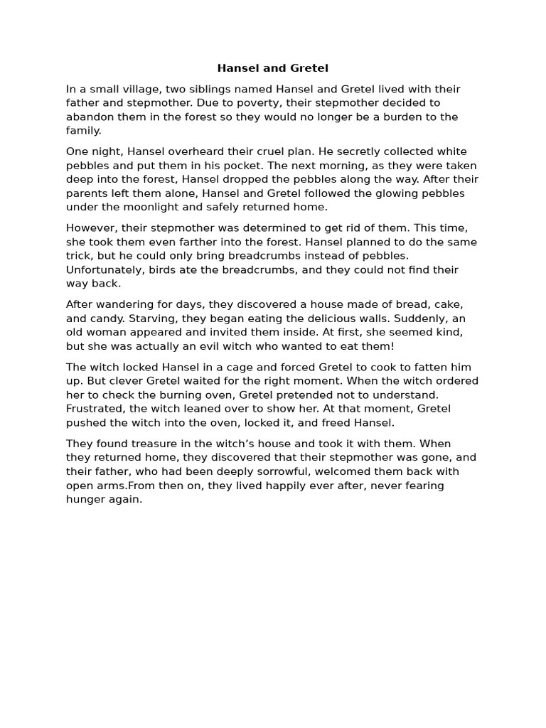 Fairytale Hansel and Gretel | PDF