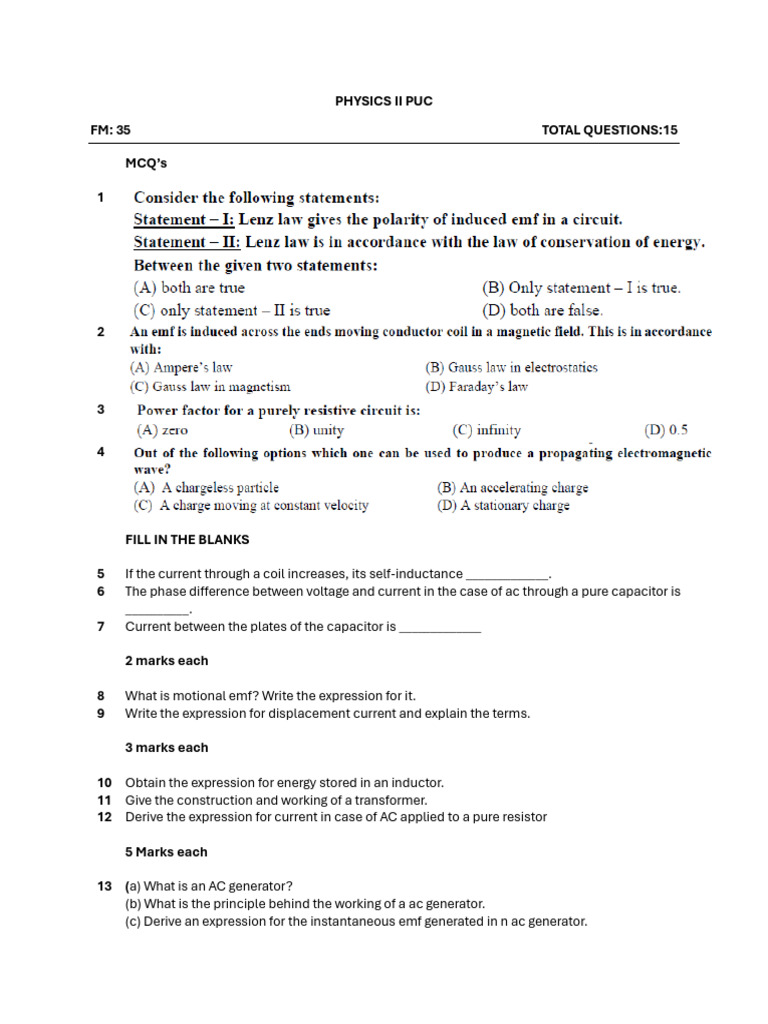 Physics II Puc | PDF