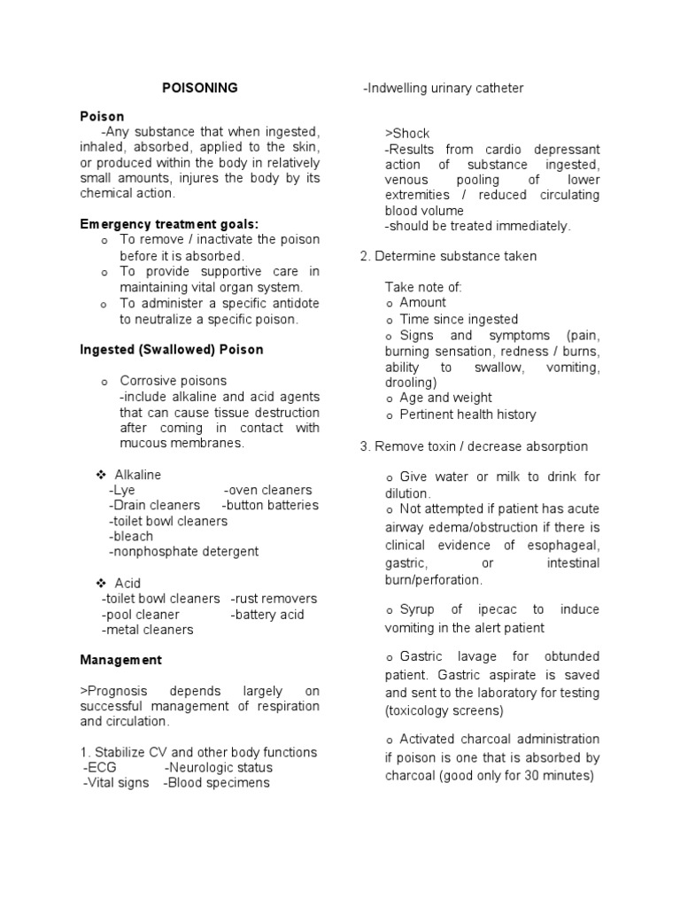 Poisoning | PDF | Poison | Burn