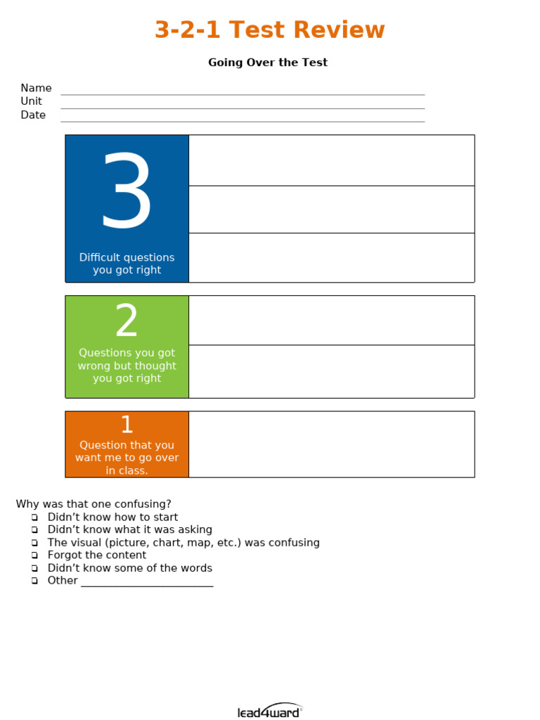 3 2 1 Test Review | PDF