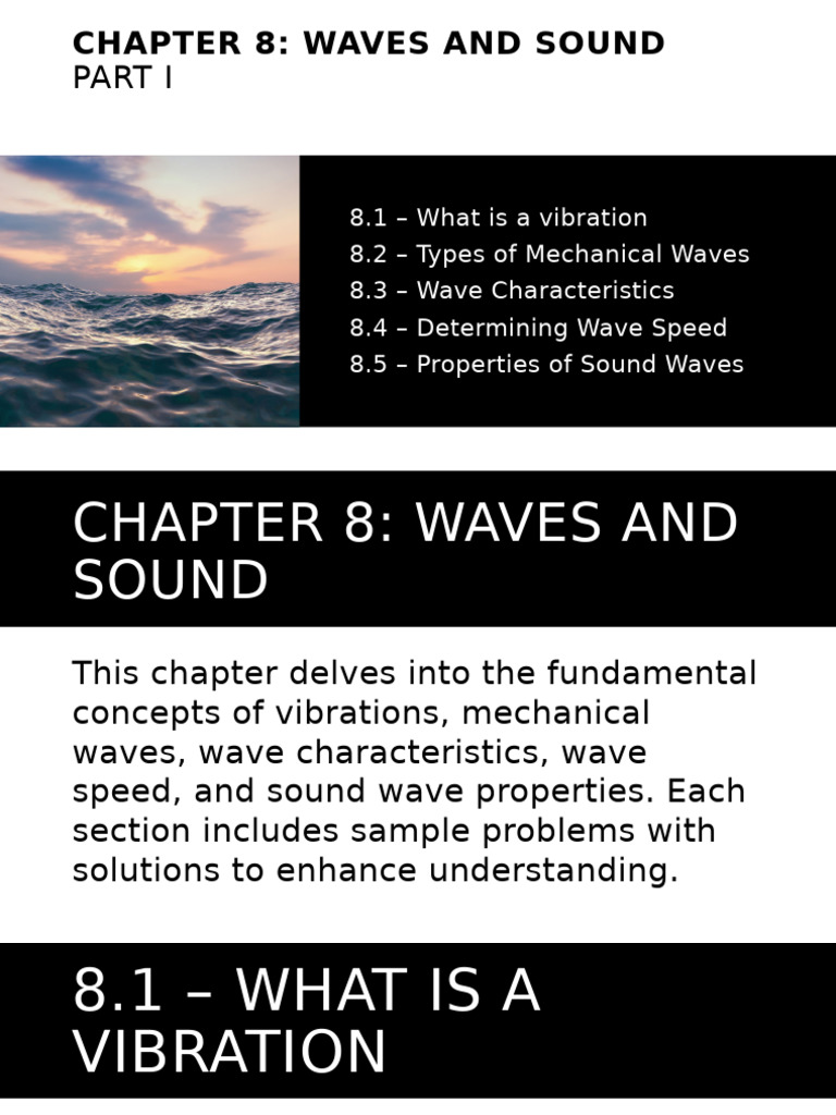 Chapter 8 - Waves&Sounds Part 1 | PDF | Waves | Sound