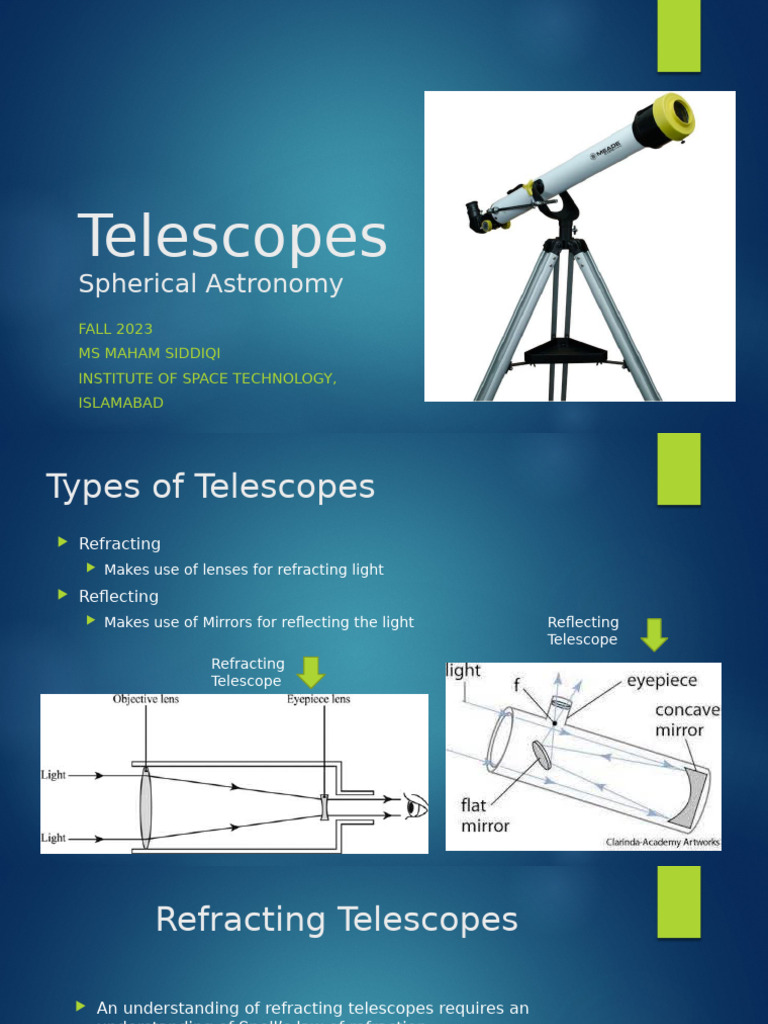 SA Lecture 14 Telescopes | PDF | Angular Resolution | Optics