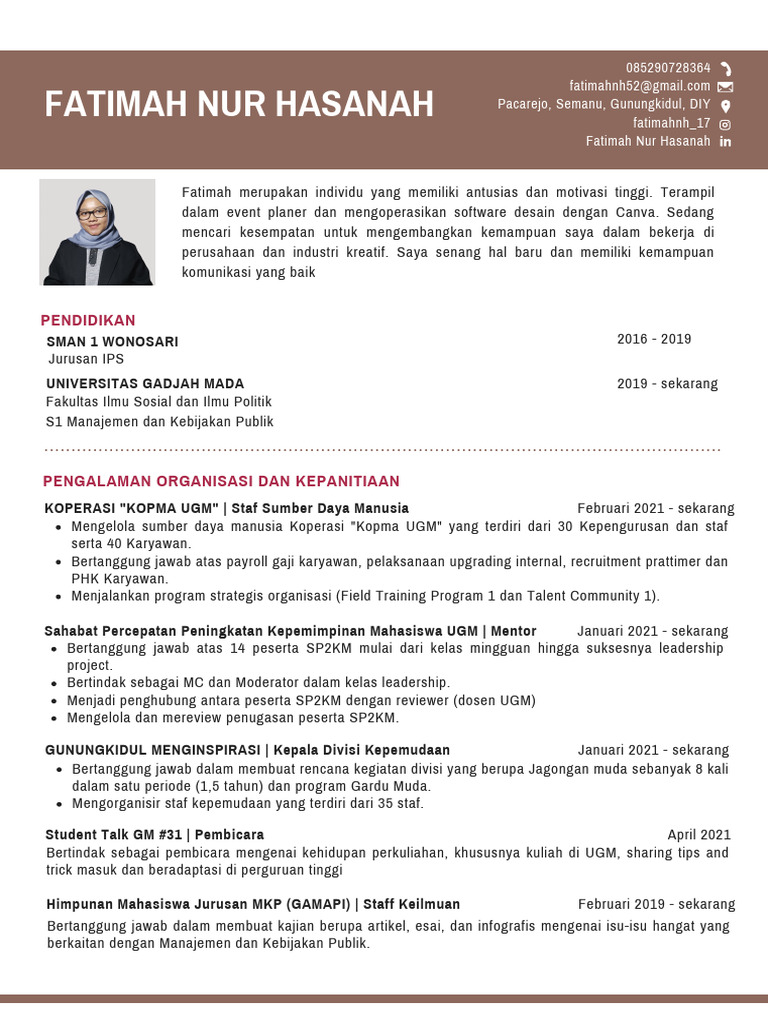 CV Fatimah | PDF