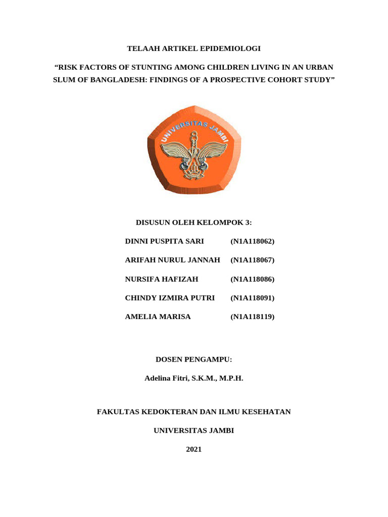 Telaah Artikel Epidemiologi Kelompok 3 (Cohort Retrospective) | PDF