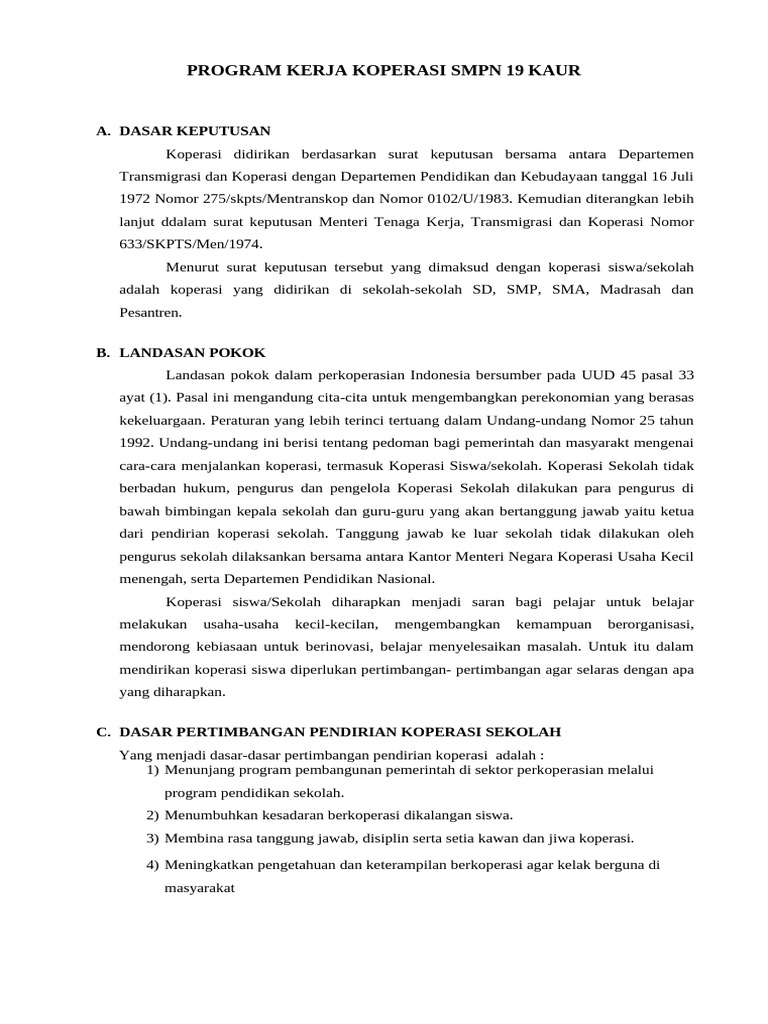 Program Kerja KOPSIS 2025 | PDF