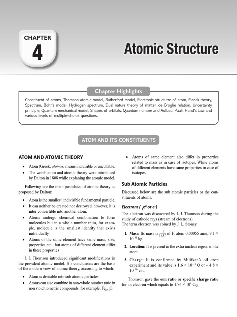 Atomic Structure | PDF | Electromagnetic Radiation | Atoms