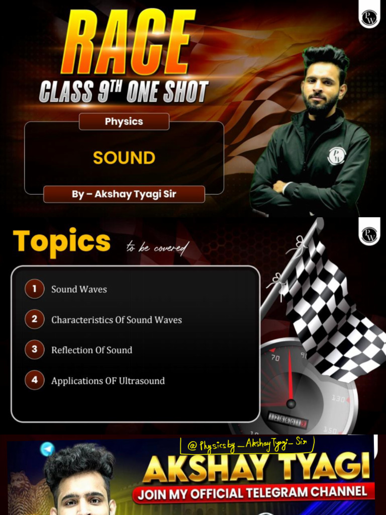 One Shot Sound Physics Race Class 9th Akshay Tyagi Sir Mohd Alam | PDF
