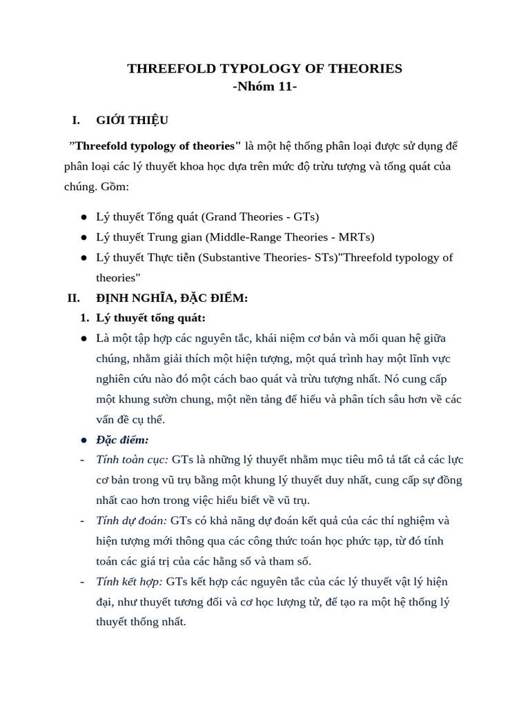 Threefold Typology of Theories | PDF