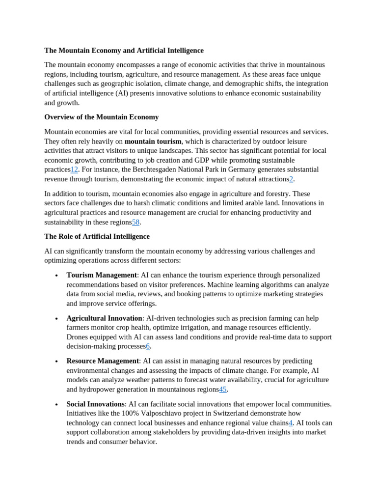 The Mountain Economy and Artificial Intelligence | PDF | Artificial ...
