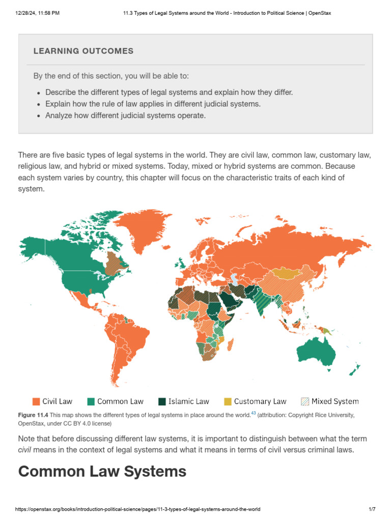 11.3 Types of Legal Systems Around The World - Introduction To ...