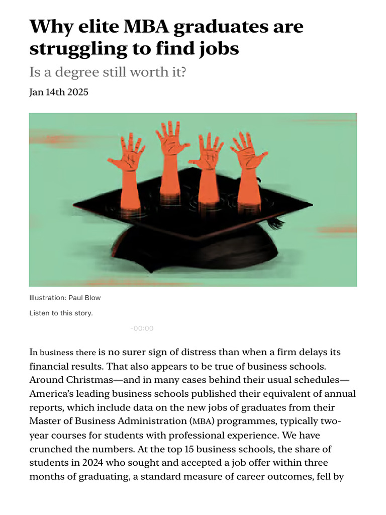 Teaching - Why Elite MBA Graduates Are Struggling To Find Jobs | PDF ...