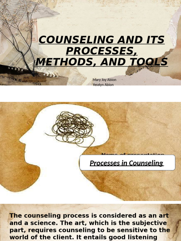 Counseling and Its Processes J Methods J and Tools | PDF ...