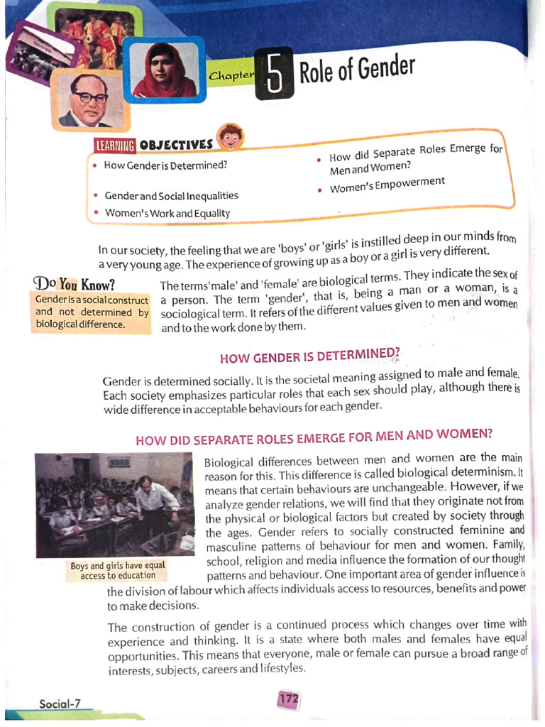 7 Civics Chapter 5 (Role of Gender) | PDF