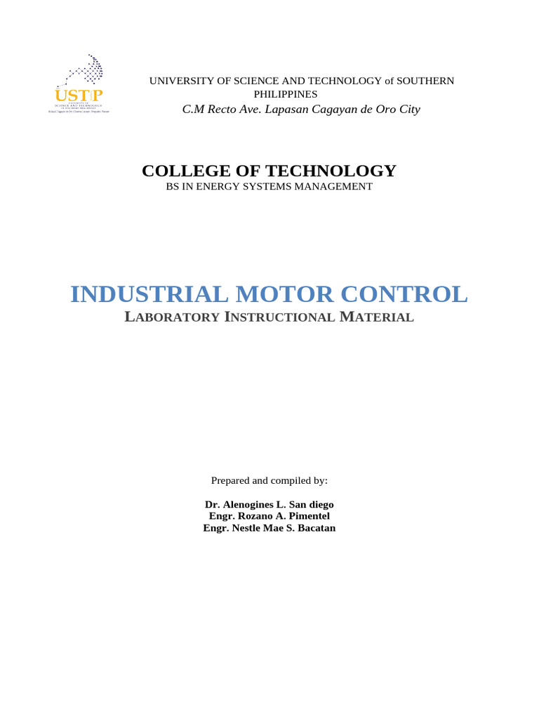 Industrial Motor Control Lab Manual | PDF