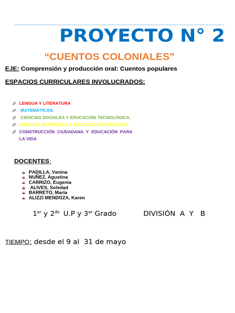 Proyecto N°2 Malligasta 2022 | PDF | Escritura | Enseñando