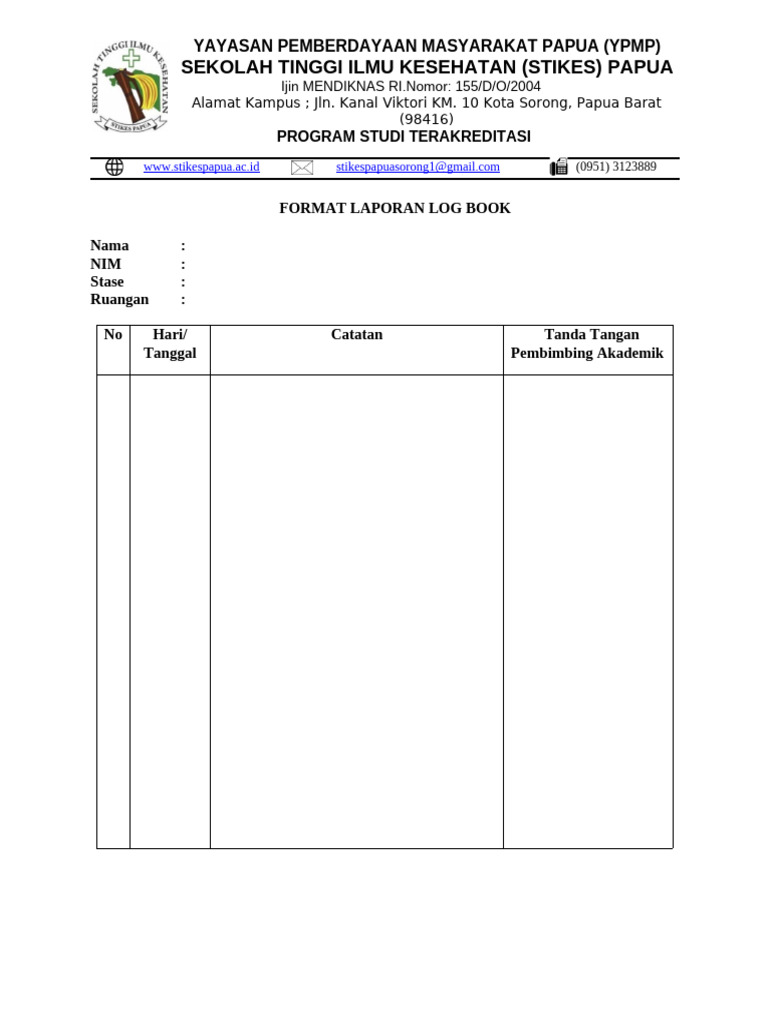 Format Laporan Log Book(1) | PDF