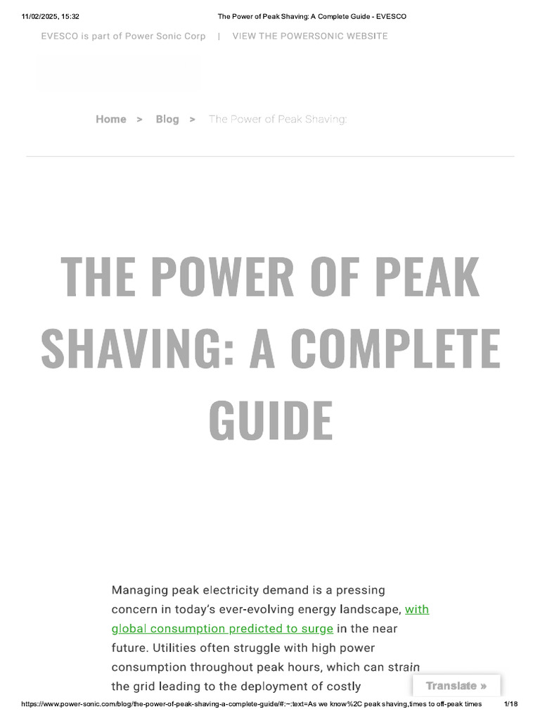 The Power of Peak Shaving - A Complete Guide - EVESCO | PDF