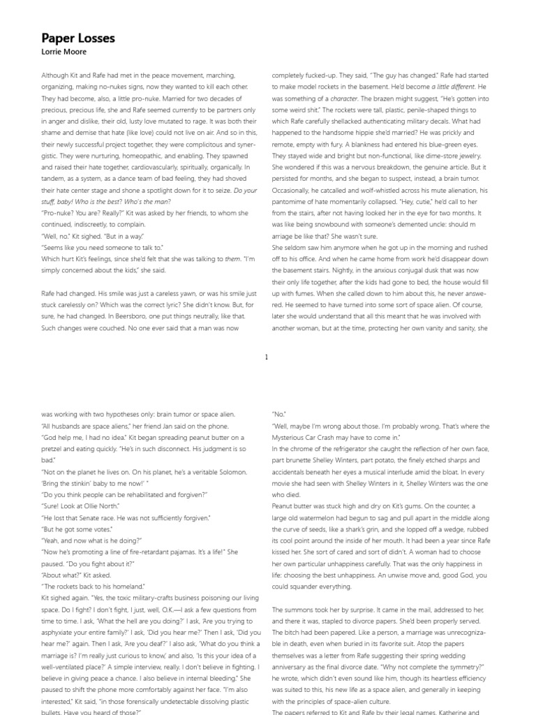 MOORE, L. Paper Losses | PDF