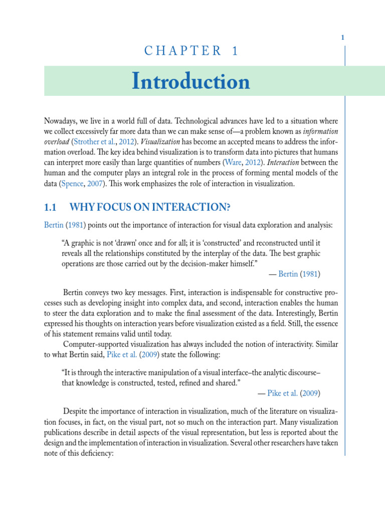 interaction for visualization | PDF | Visualization (Graphics) | Data