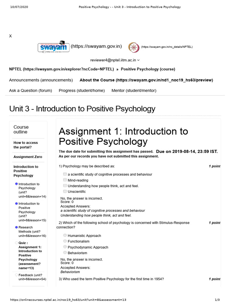 Introduction to Positive Psychology | PDF | Positive Psychology ...