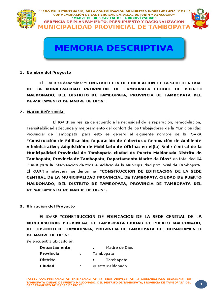 Mem. Desc. Construccion Remod | PDF | Humedad | Atmósfera