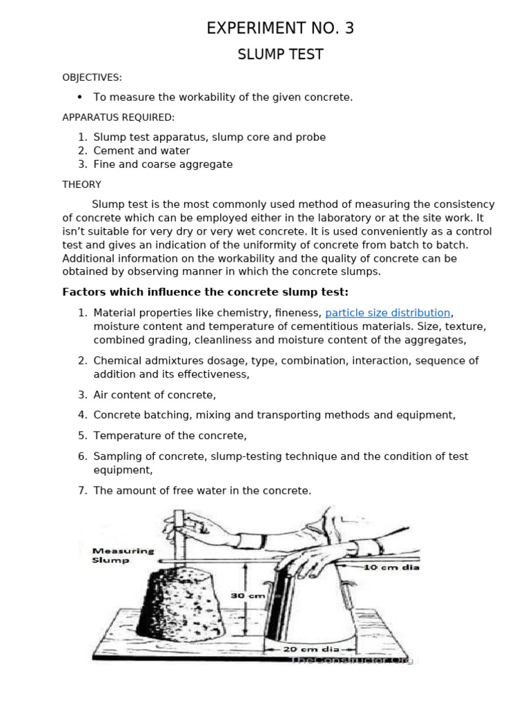 Slump Test | PDF | Concrete | Materials