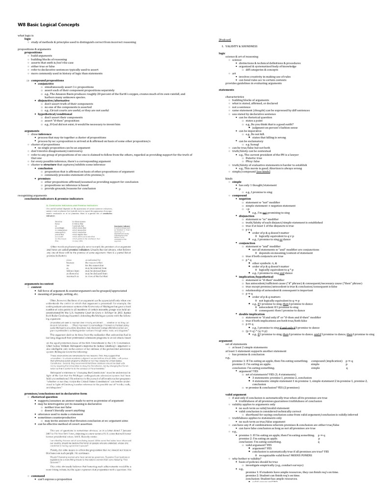 Introduction to Logic Concepts | PDF | Argument | Logic