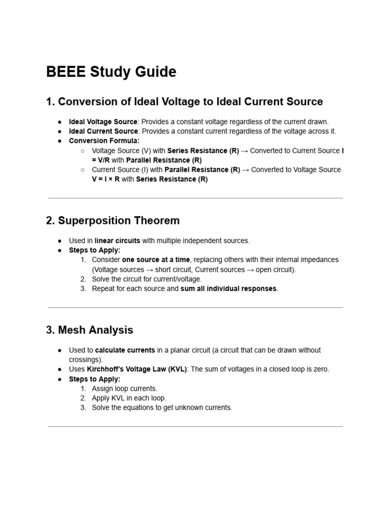 BEEE Electrical Engineering Study Guide | PDF | Electrical Impedance ...