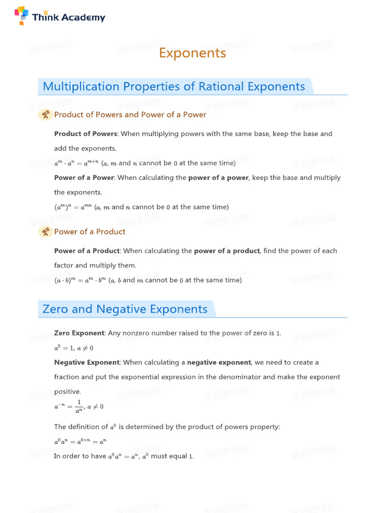 A1-Exponents - G7 | PDF
