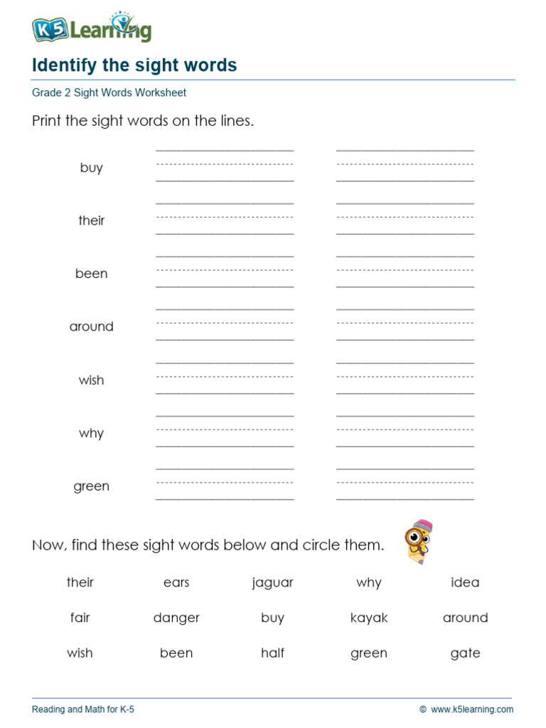 Grade 2 Sight Words Practice | PDF