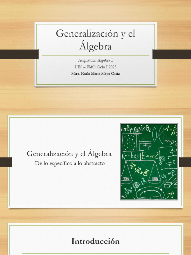 Generalizacion y -Lgebra | PDF | Álgebra | Ecuaciones