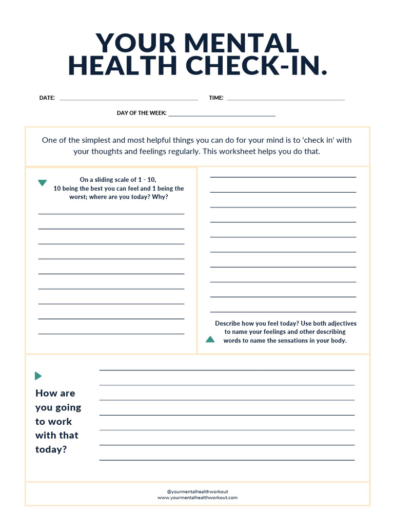 Your Mental Health Check-In Worksheet | PDF
