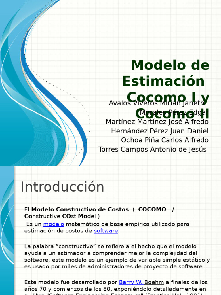 Presentacion Cocomo 1 y 2 | PDF | Software | Ingeniería de software