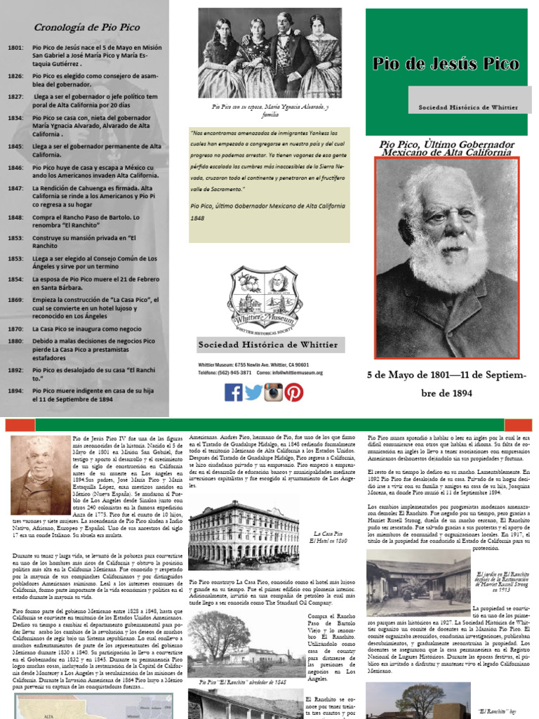 Pio Pico: Vida y Legado en CA | PDF
