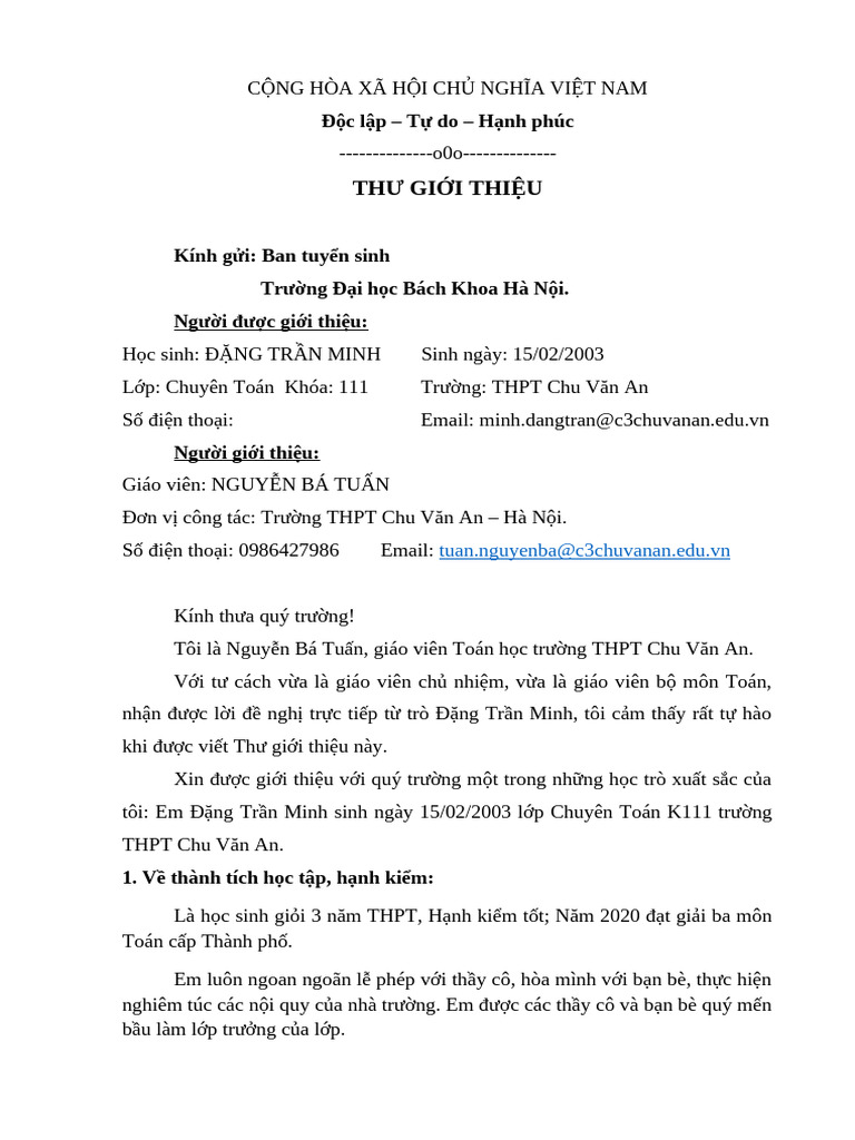 Thu - Gioi - Thieu - Đặng Trần Minh | PDF