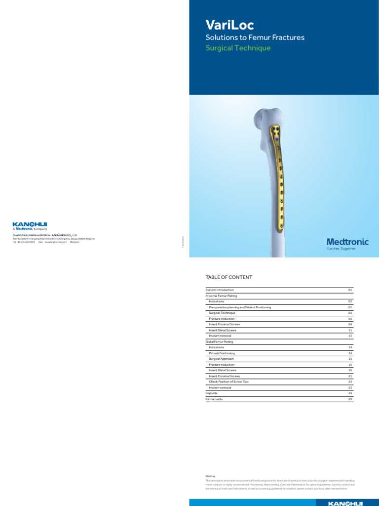 VariLoc Femur Fracture Solutions | PDF | Screw | Drill
