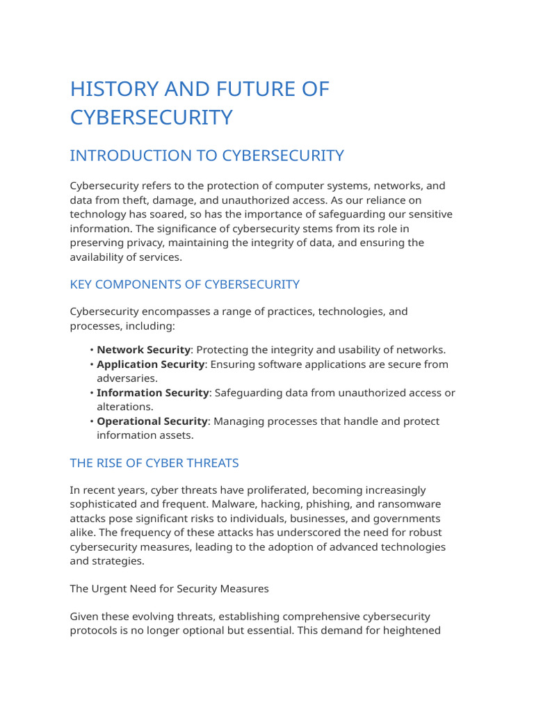 Evolution of Cybersecurity Threats | PDF | Security | Computer Security