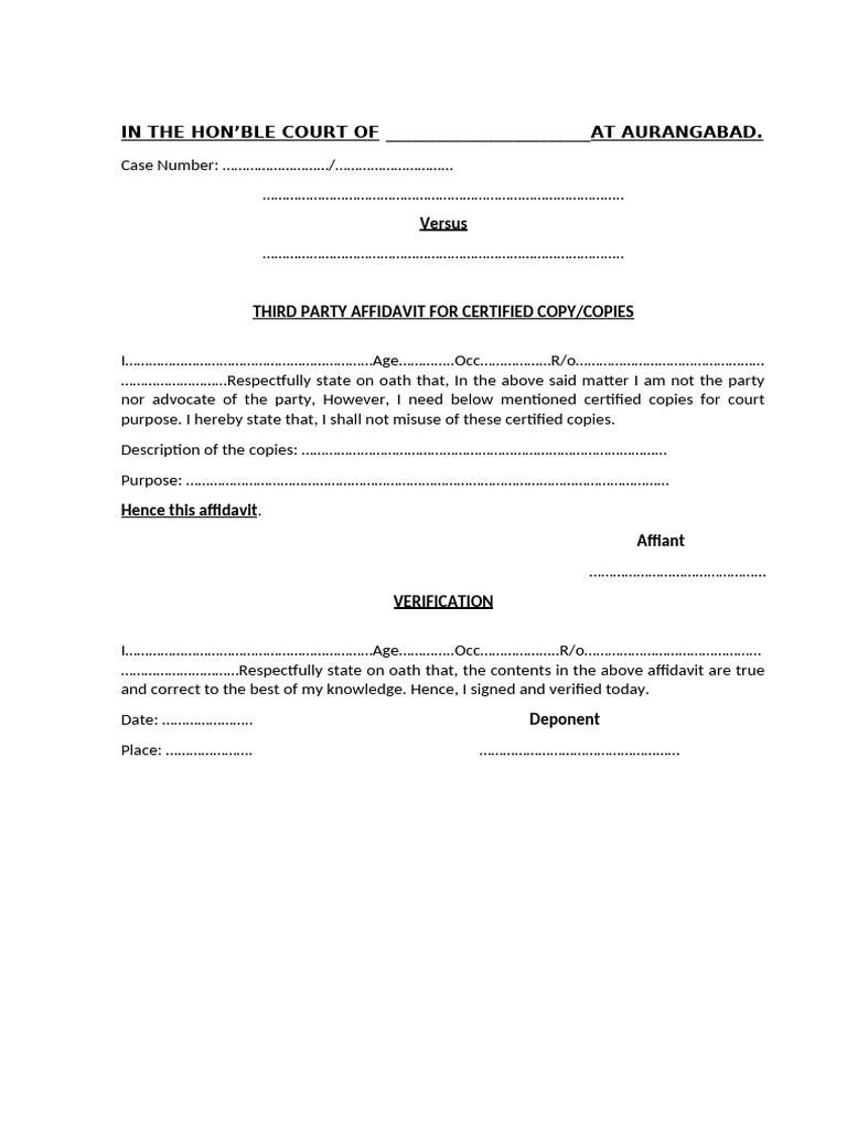 Third party affidavit | PDF