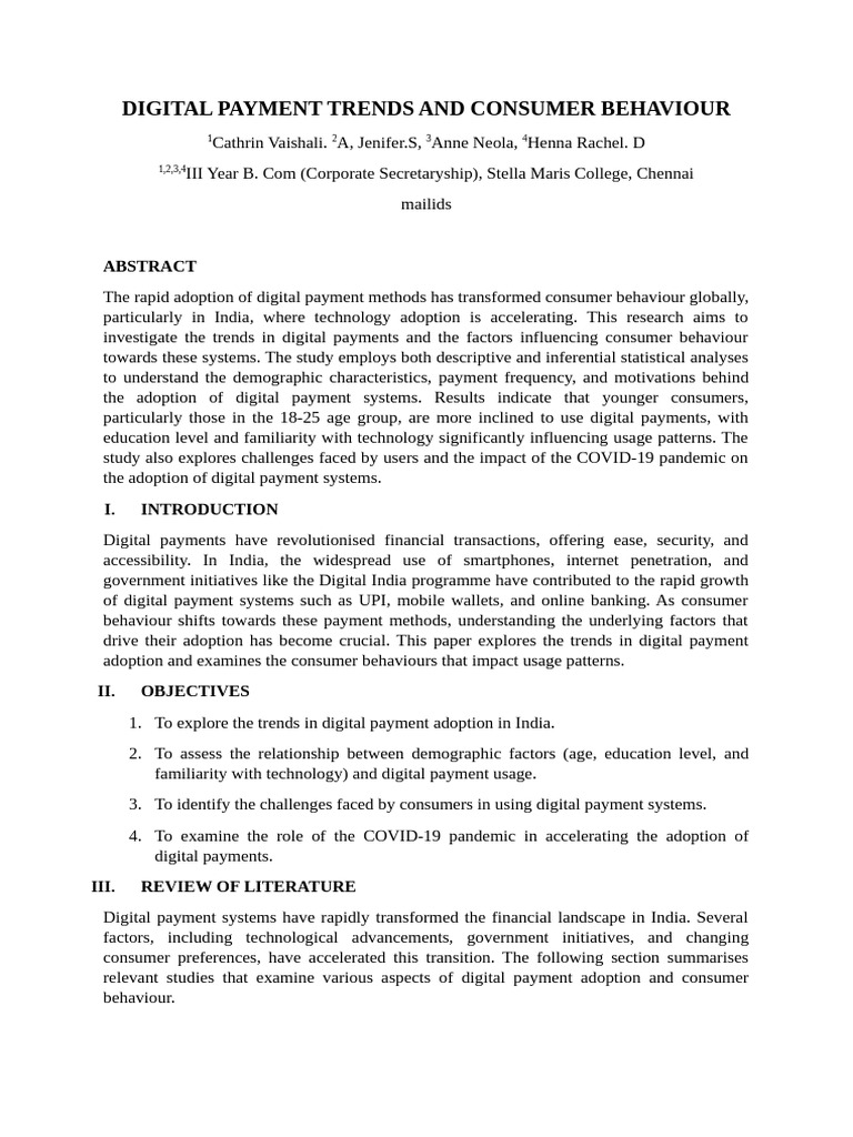 Digital Payment Trends and Consumer Behaviour | PDF | Survey ...