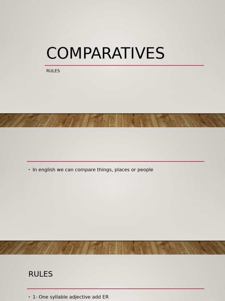 English Comparatives Rules Explained | PDF