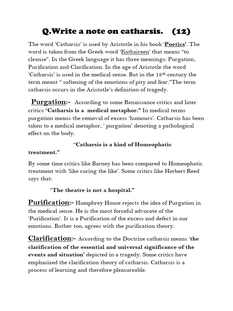 Catharsis | PDF | Behavioural Sciences | Emotions