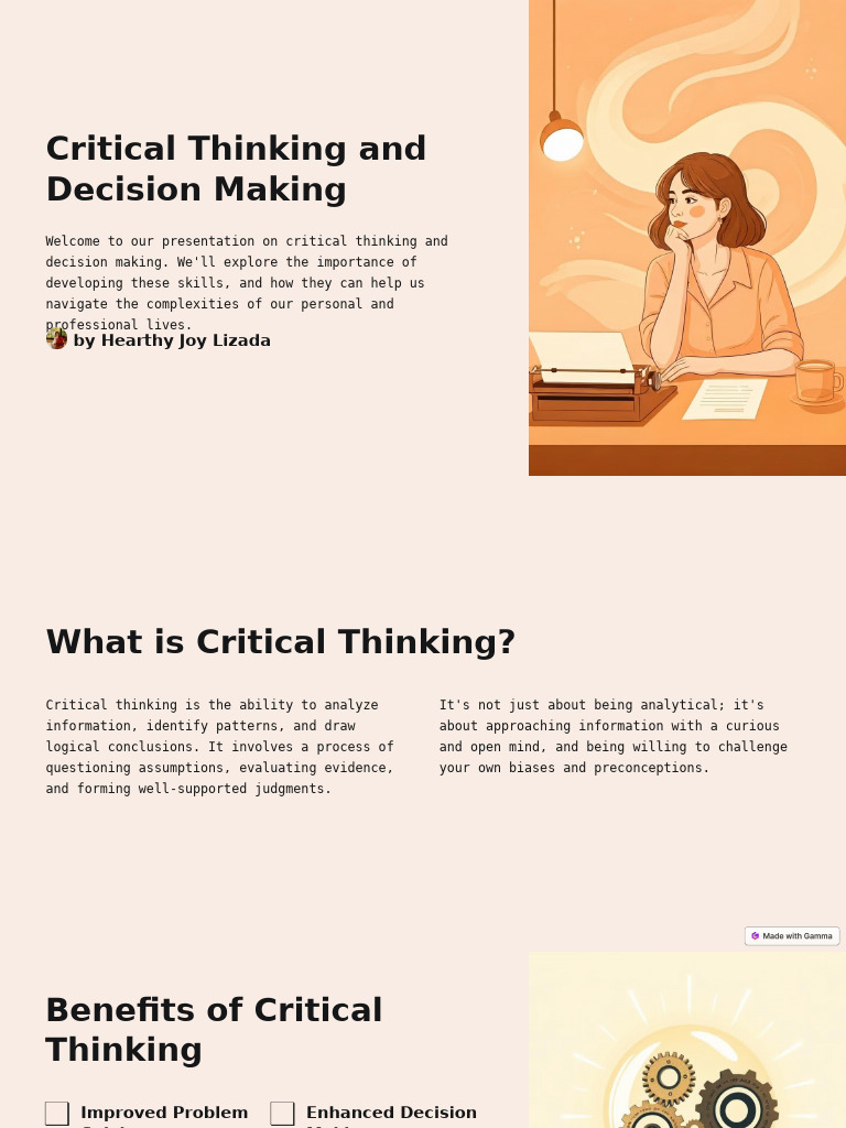 Critical Thinking And Decision Making Pdf Critical Thinking Thought