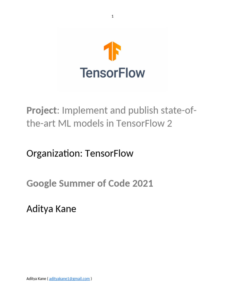 AdityaKane Detailed GSOC Proposal | PDF | Machine Learning | Computing