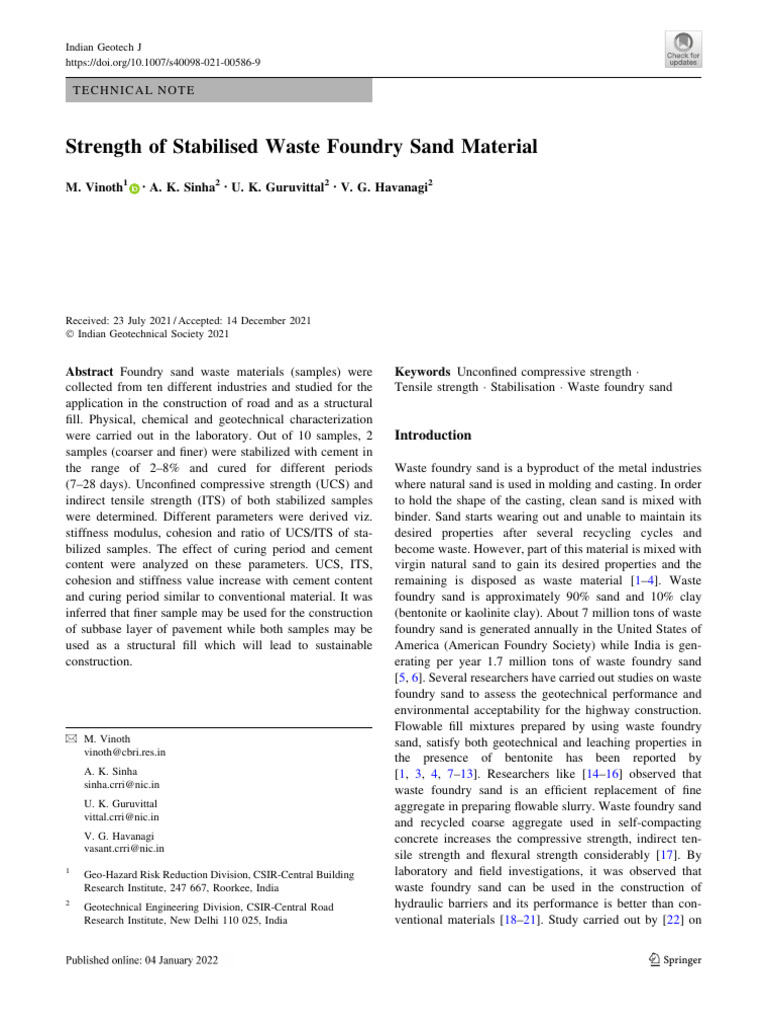 Strength of Stabilised Waste Foundry sand (19) | PDF | Young's Modulus ...