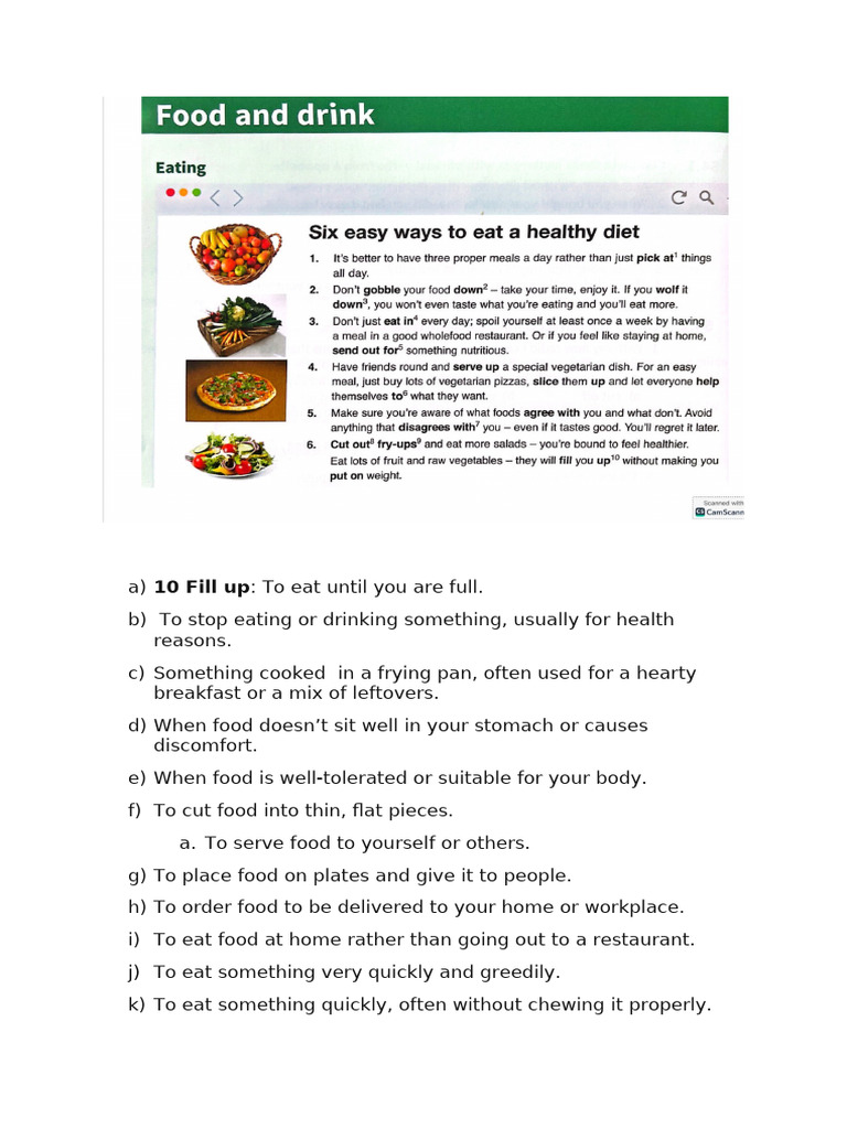 Phrasal Verbs: Food and Eating Context | PDF