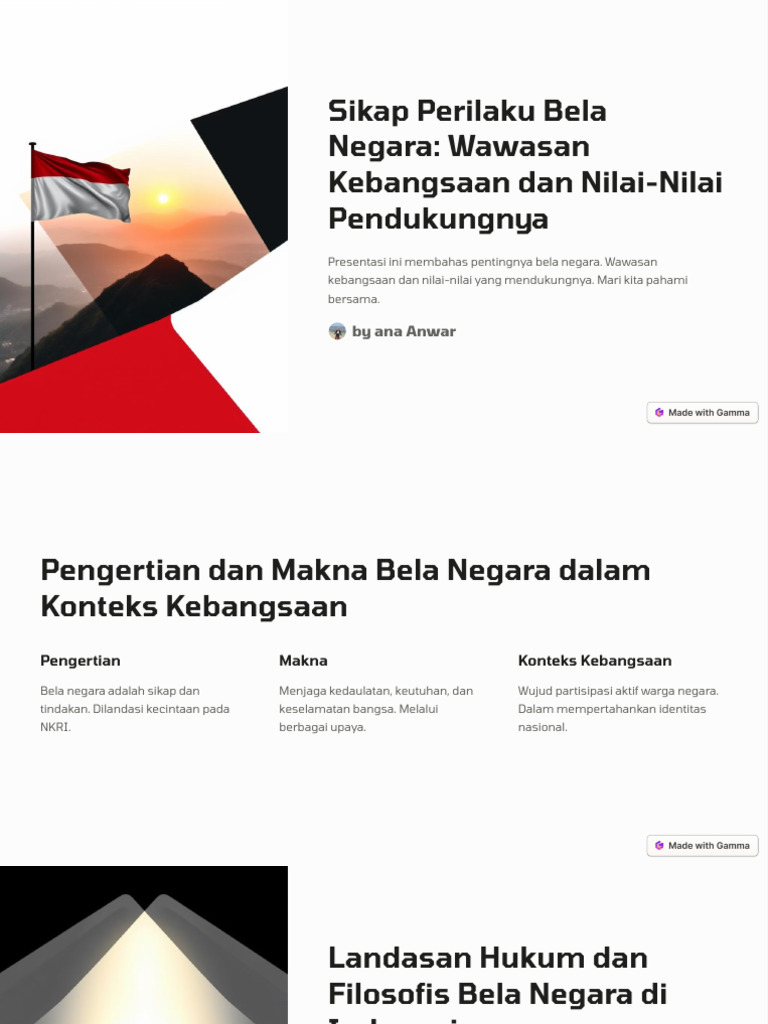Sikap Perilaku Bela Negara Wawasan Kebangsaan Dan Nilai Nilai Pendukungnya | PDF