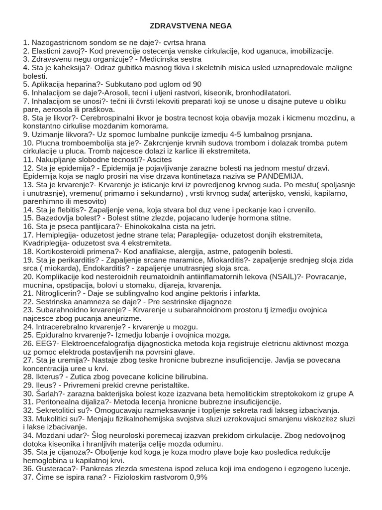 Zdravstvena Nega | PDF