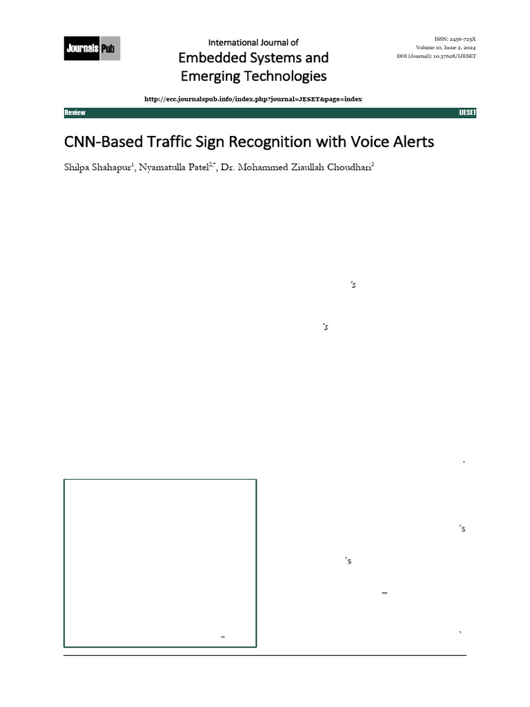 1 9 CNN Based Traffic Sign Recognition With Voice Alerts 1 | PDF | Deep ...