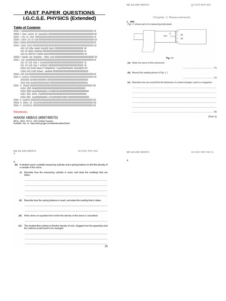 IGCSE Physics Paper 3 Classified | PDF